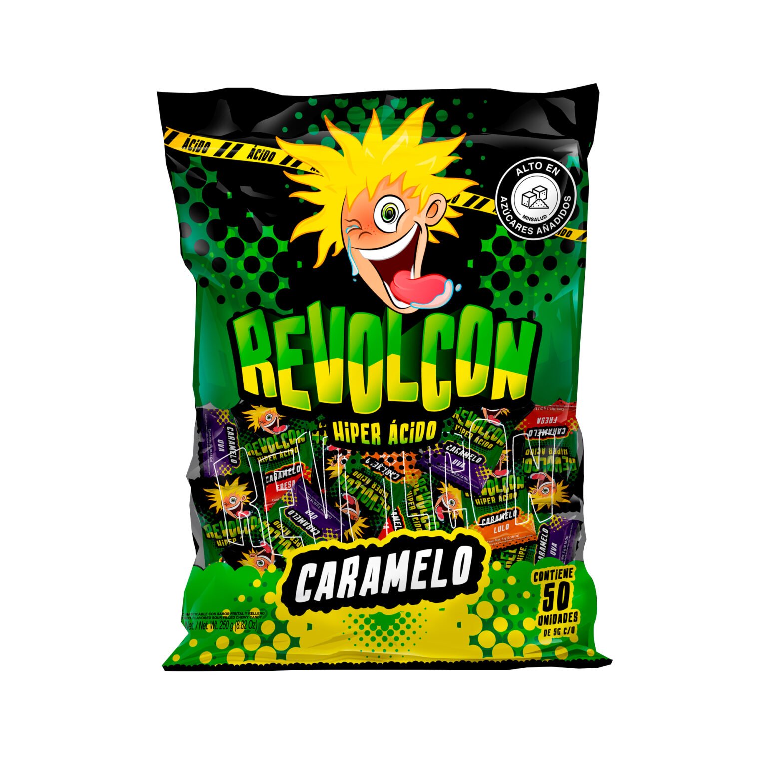 REVOLCON CARAMELO HIPER ACIDO 250G X 50 UNI - Candy Jobs - Distribuidor ...